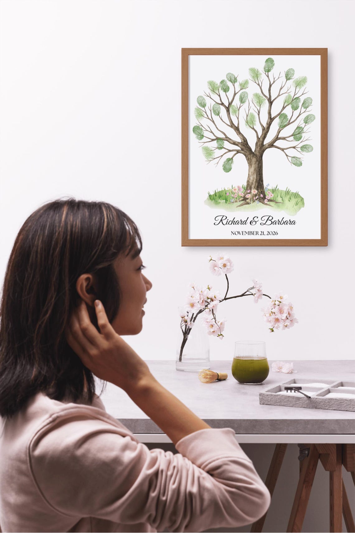 Wedding Fingerprint Tree Guest Book | Instant Printable Sign in Wedding ...