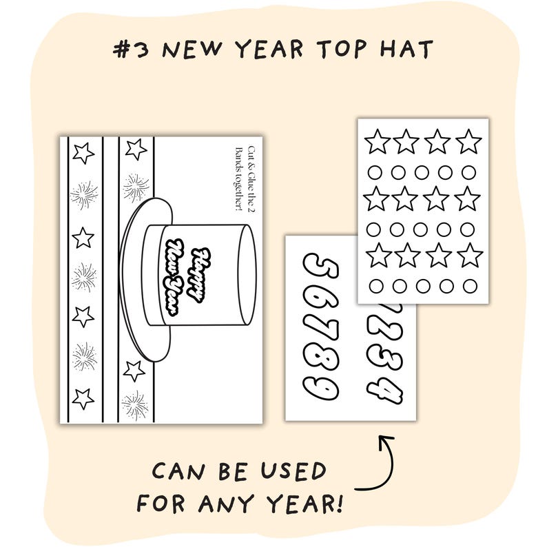 BUNDLE New Years Craft Activities Kids Set | 5x Craftable Designs With ...