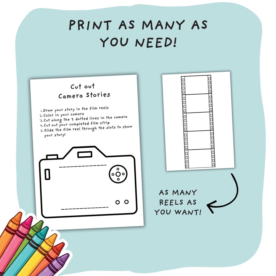 Interactive Cut Out Camera Film Reel Craft | Make Your Own Story ...