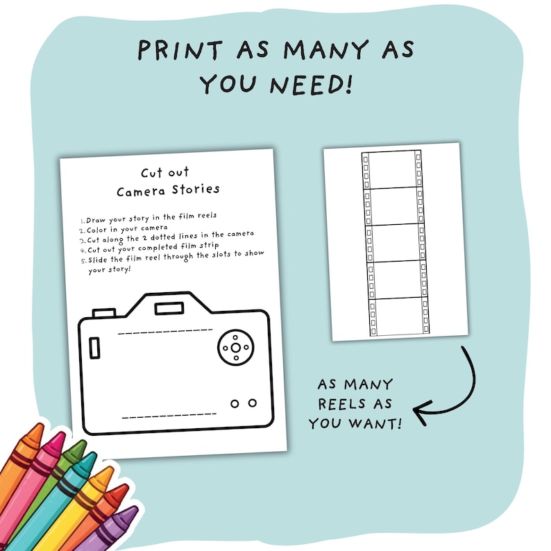 Interactive Cut Out Camera Film Reel Craft | Make Your Own Story ...