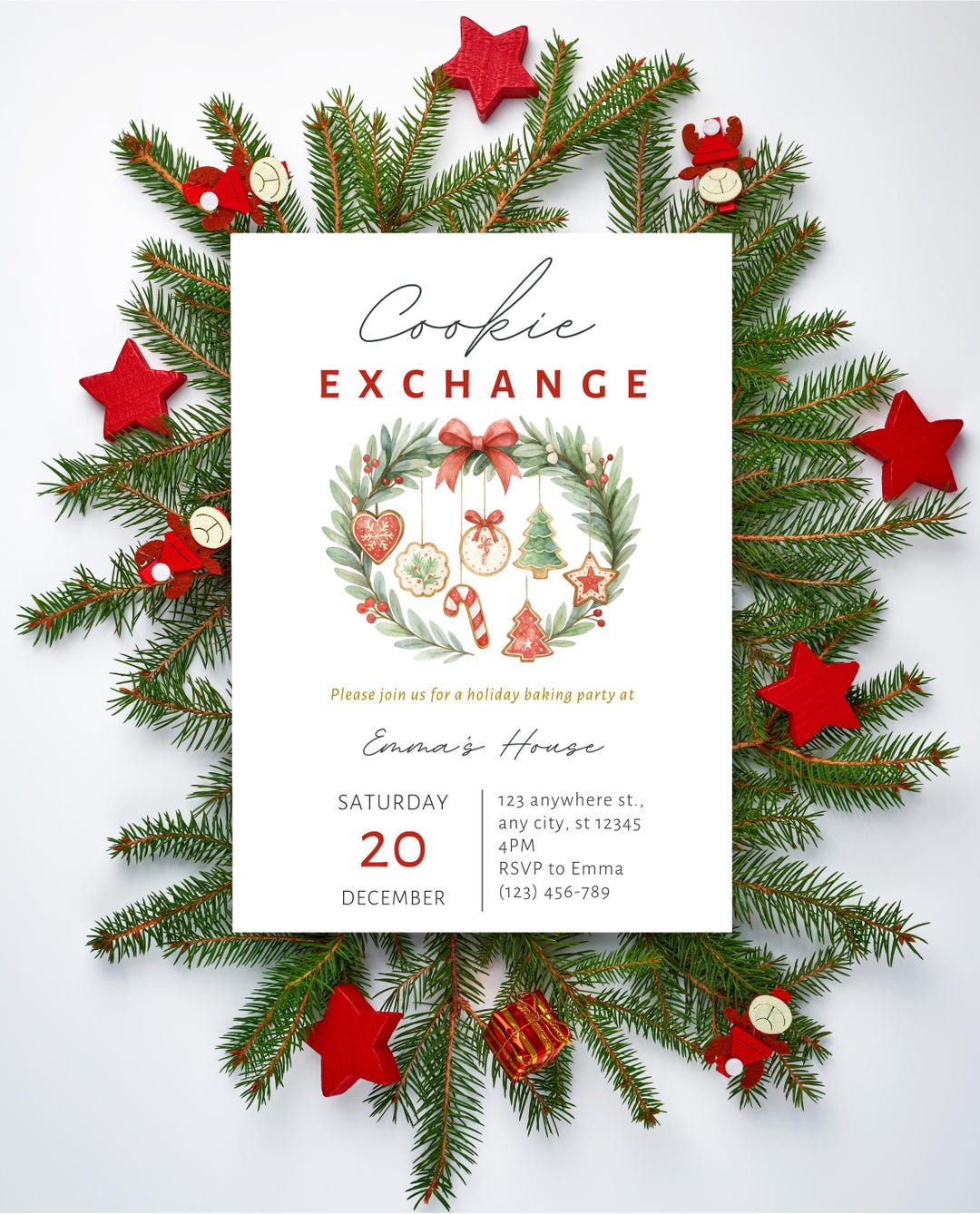 Christmas Cookie Exchange Invitation | Biscuit Baking Exchange Party ...
