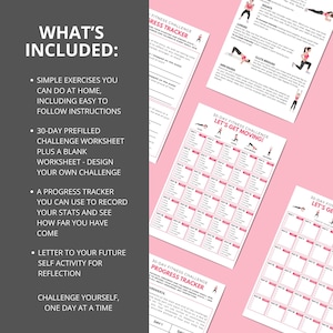 30-day Fitness Challenge Printable | Beginner Workout Plan (US & A4) - Etsy