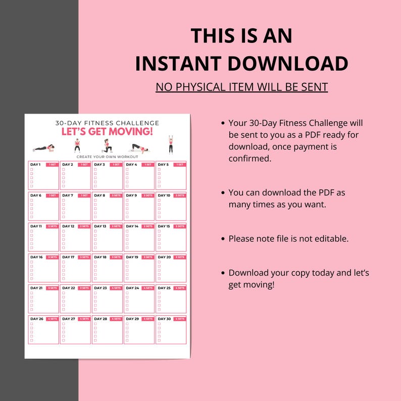 Easy Beginner Womens 30 Day Exercise Fitness Workout Challenge ...