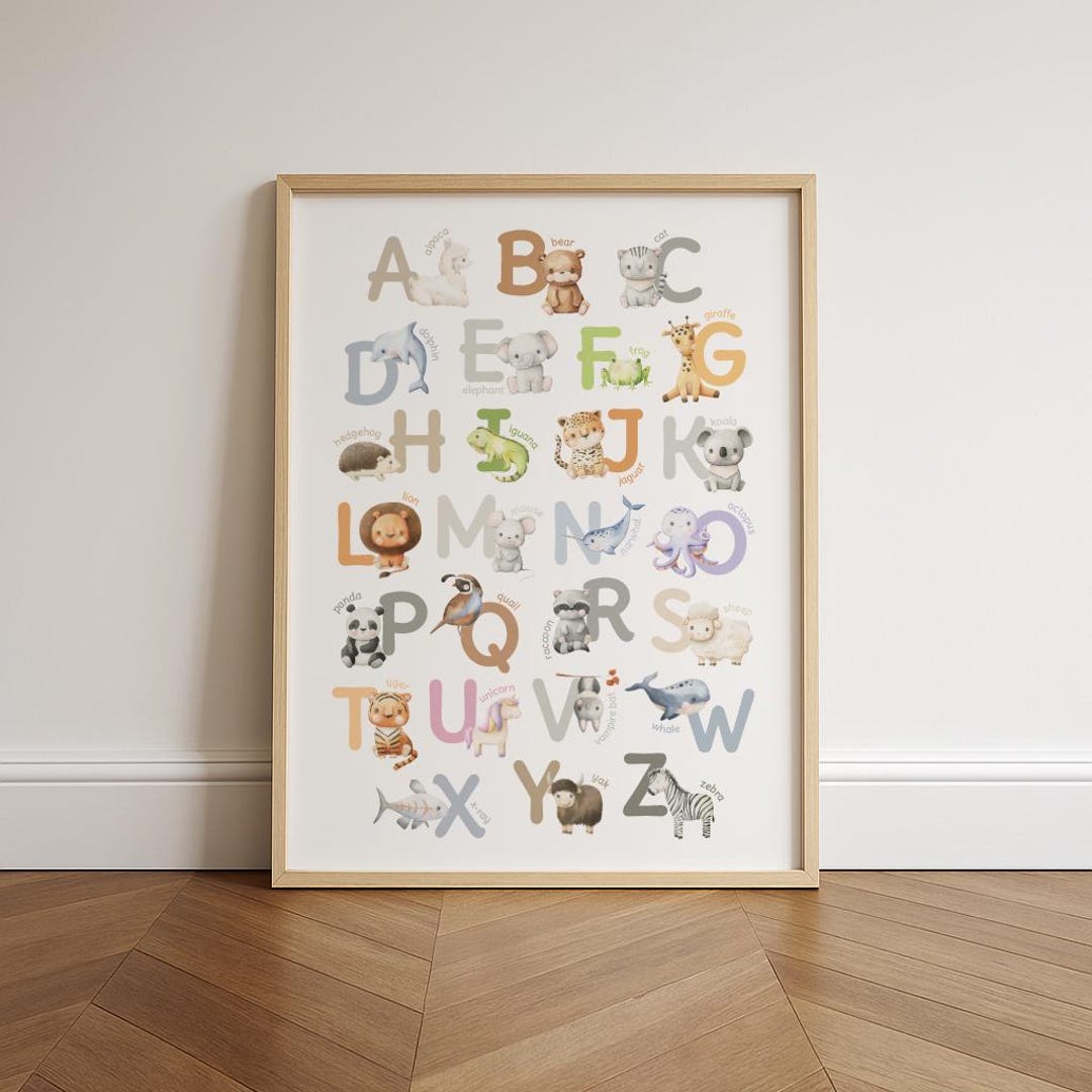 ABC Animal Alphabet Print – Watercolour Nursery Poster on Fine Art ...