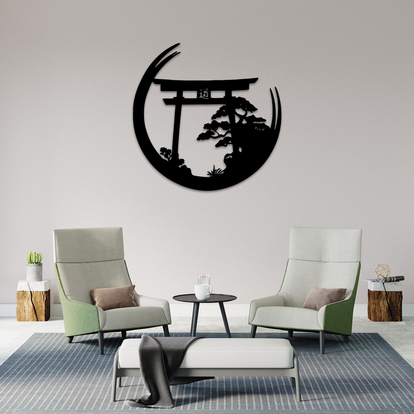 Japanese Garden Wall Art Digital Files | Torii Gate Art for Laser ...