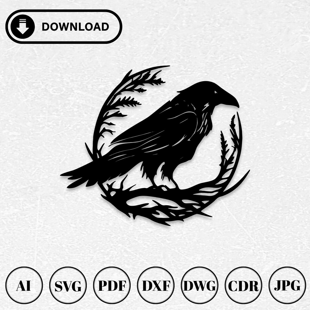 Crow Laser Cut Dxf Svg Dwg Ai Jpg Files | Crow Cnc Laser Cut Files ...