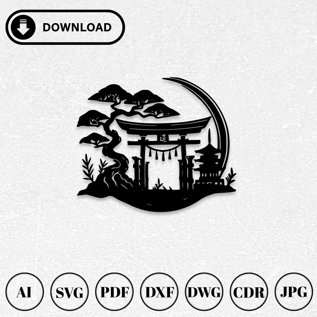Torii Gate Laser Cut File | Japanese SVG DXF CNC (digital Download) - Etsy