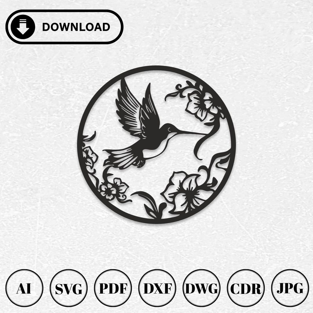 Hummingbird Laser Cut Dxf Svg Dwg Ai Jpg Files | Bird Cnc Laser Cut ...