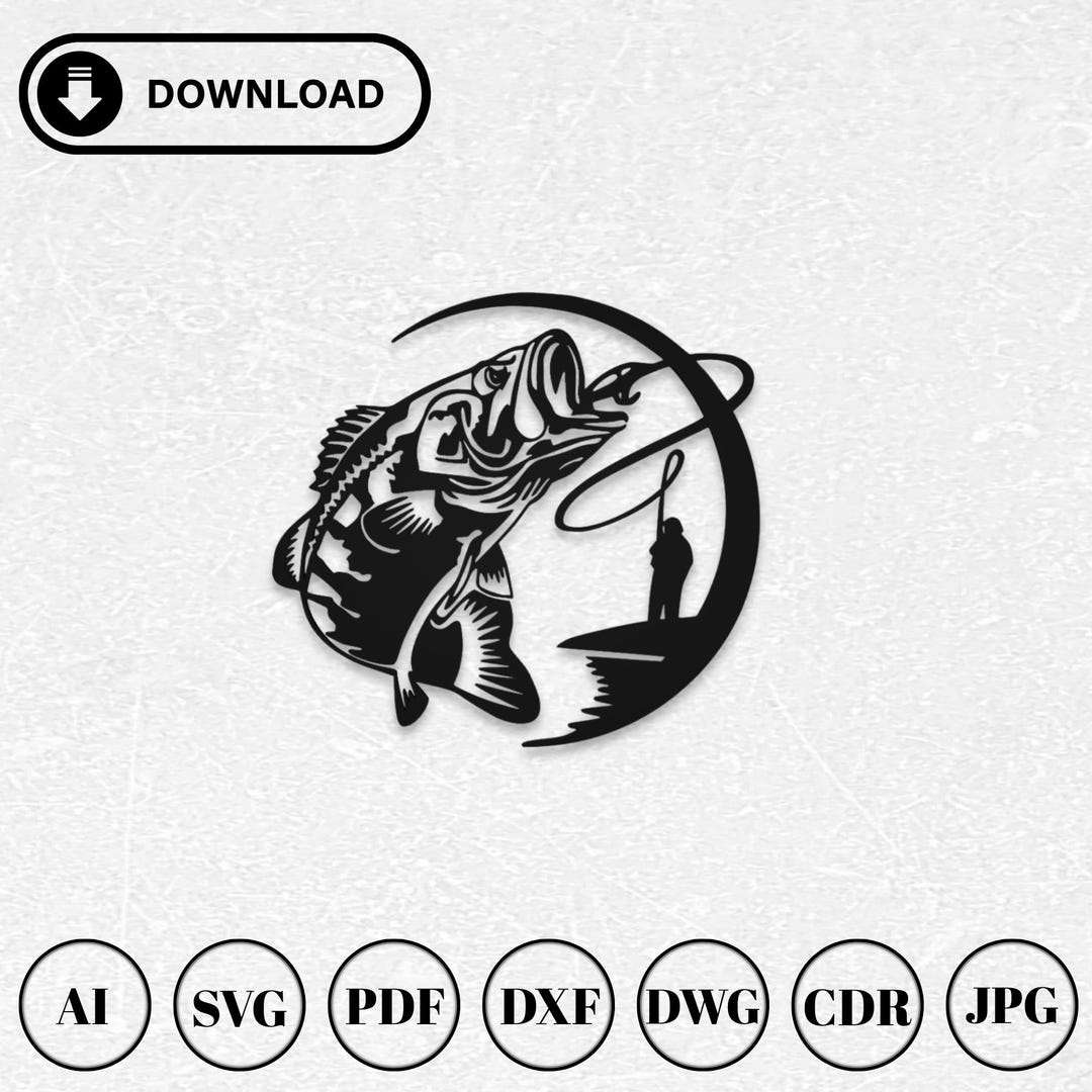 Fisherman Dxf Svg Pdf Laser Cut Files | Digital Vector Download - Etsy
