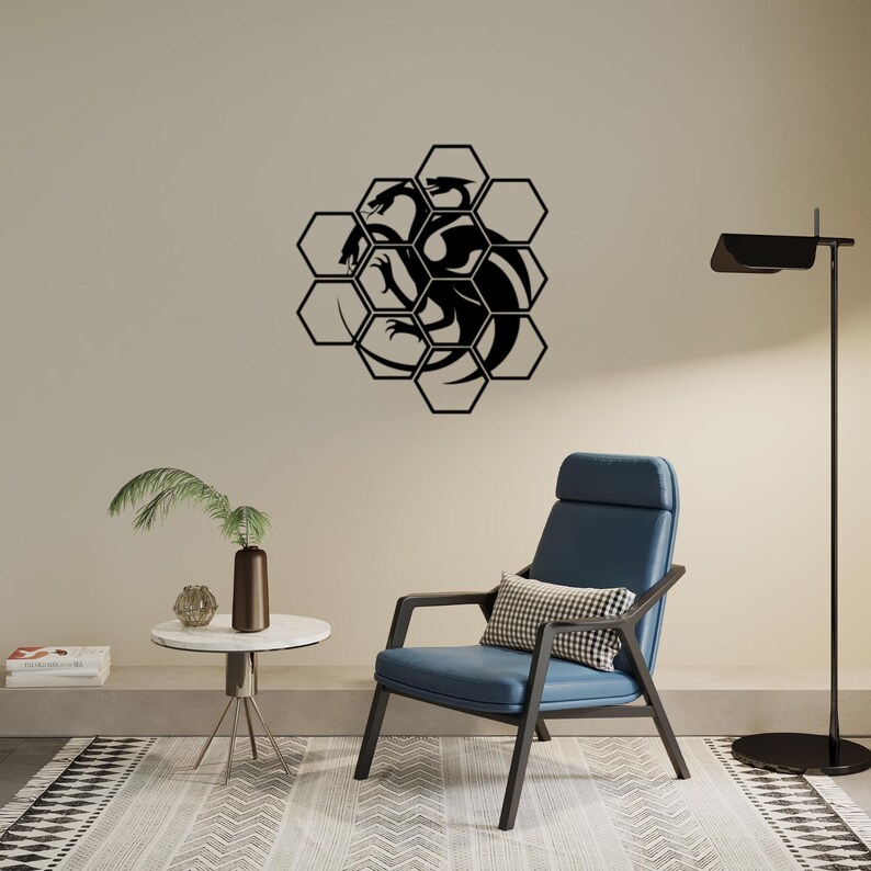 Three Headed Hydra Dragon Svg Dxf Files | Set of 12 the Hexagon Laser ...