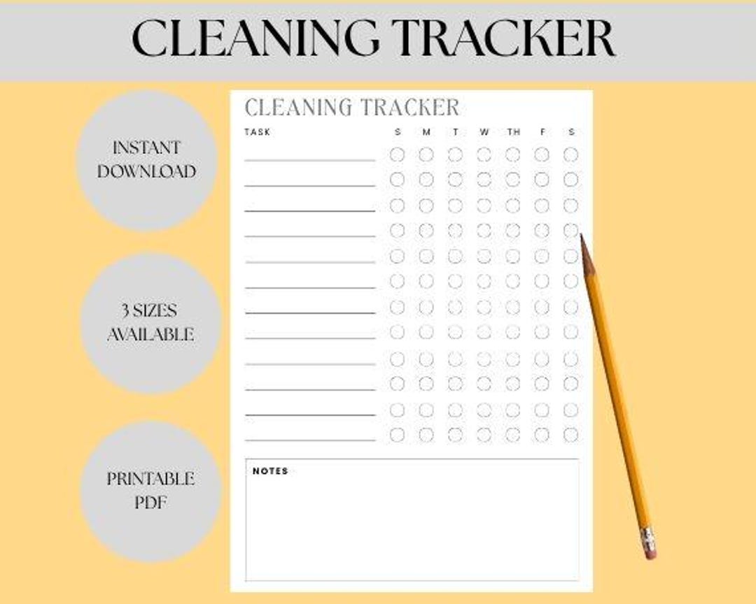 Cleaning Tracker | Chore Chart | Cleaning Schedule | Instant Download ...