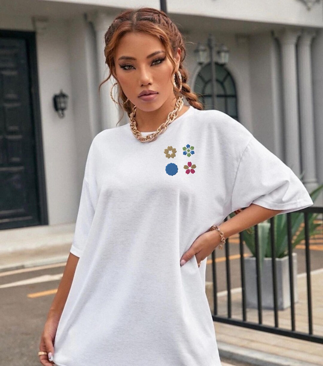 Harmony Thread – Embroidered Japanese Pattern Tee - Etsy
