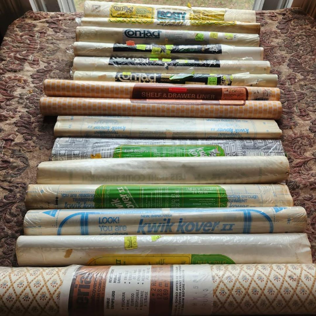 Lot of NOS Vintage Contact Paper Wallpaper Liner – Peel & Stick Retro ...