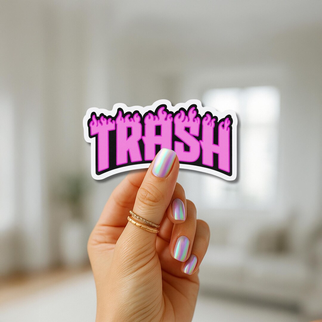Trash Flame Sticker – Pink Gothic Baddie Decal - Etsy