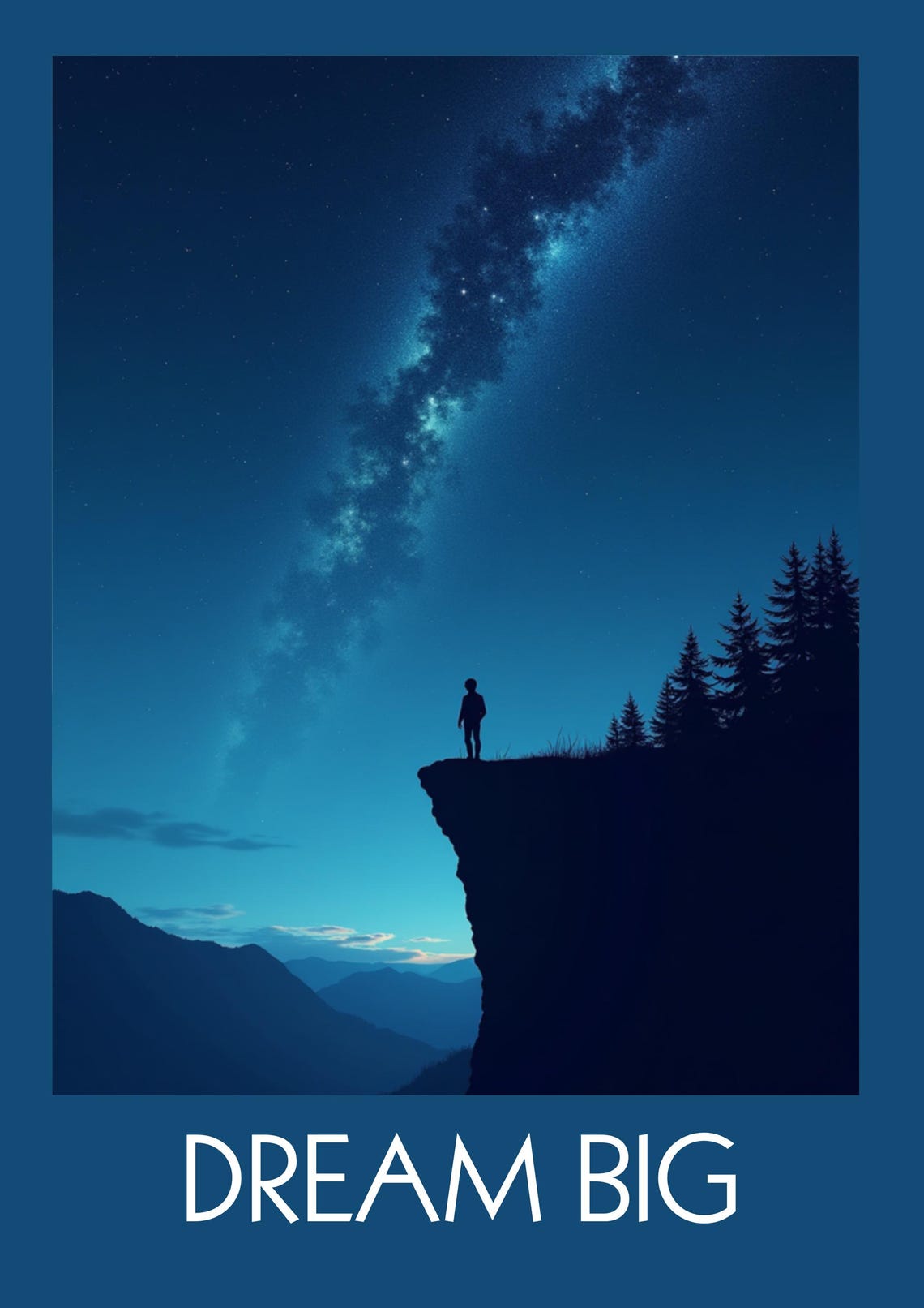 Dream Big Inspirational Poster – Night Sky Stars Print, Motivational ...