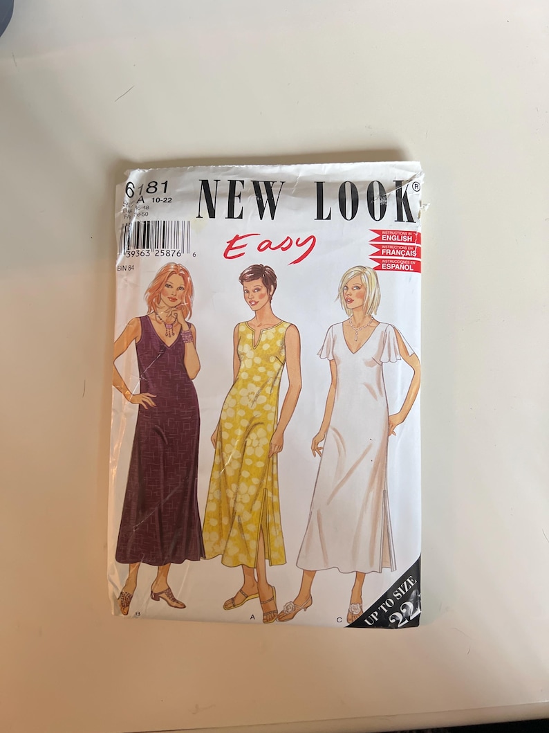 Uncut* Easy to Sew Dress Sewing Pattern: Simplicity 6181, Sizes 10-22 ...