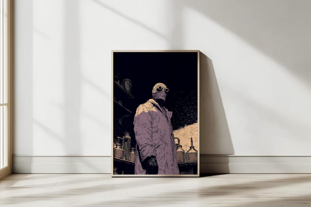 Invisible Man Comic Poster: Retro Superhero Graphic Novel (digital ...