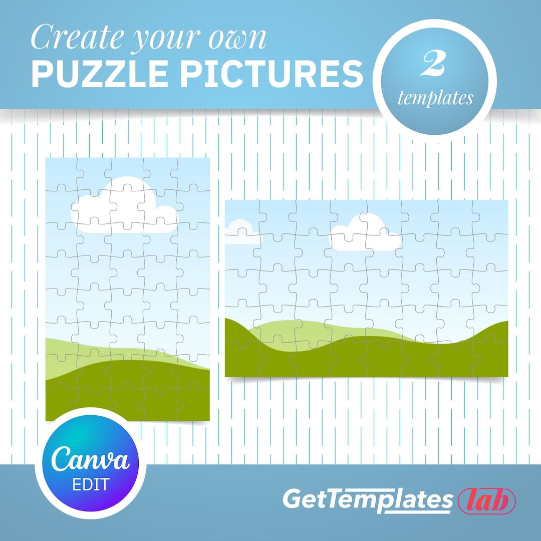 Jigsaw Puzzle Mockup Jigsaw Puzzle Canva Frame Template Design Your Own ...