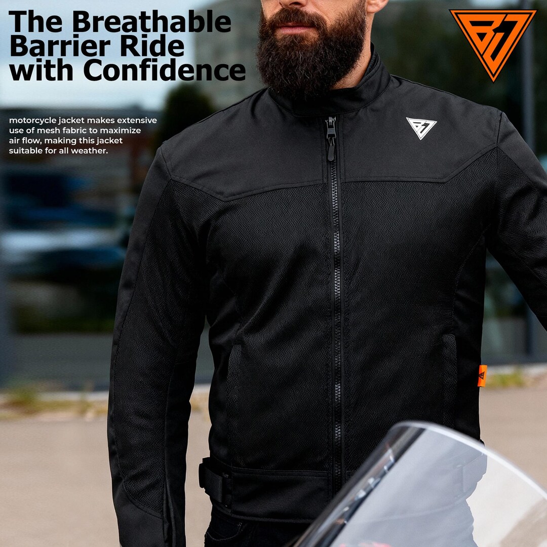 Men’s Motorcycle Summer Jacket-ce Armour Protection, Detachable ...