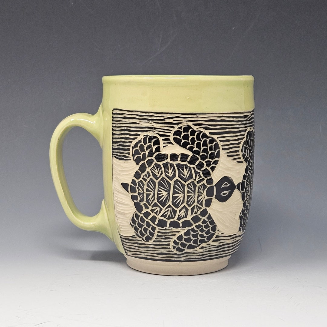 Ceramic Sea Turtle Mug Turtle Pottery Mug Handmade - Etsy