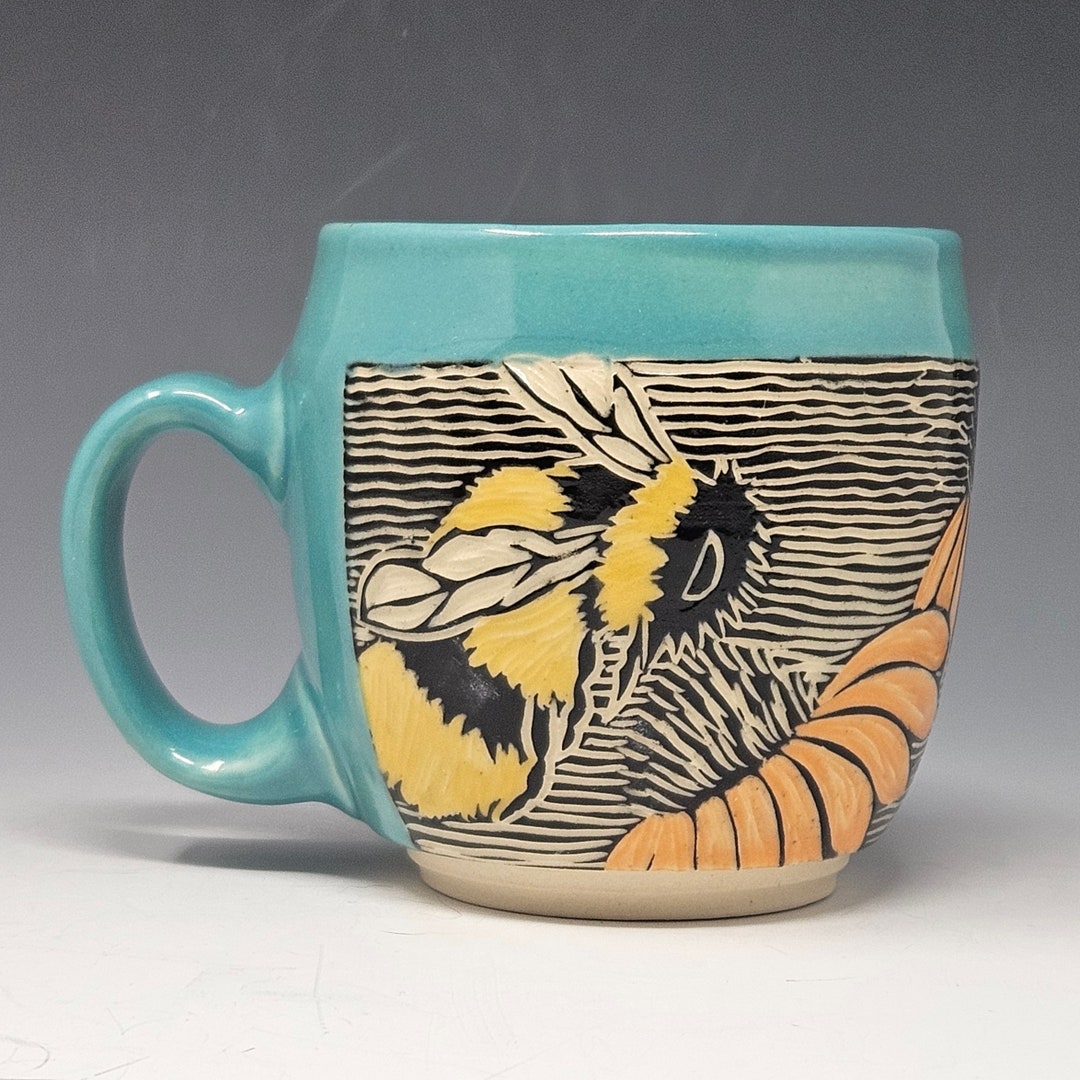 Handmade Bee Coffee Mug Bee Tea Mug Bee Lover Gift 12-ounce Mug Gift ...