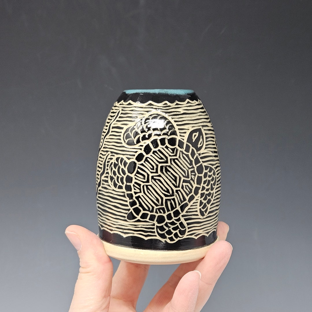 Ceramic Bud Vase Handmade Sea Turtle Vase Small Vase - Etsy