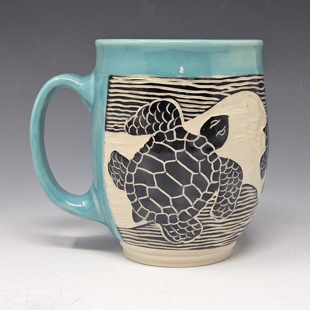 Handmade Sea Turtle Mug Sea Turtle Tea Mug Unique Turtle Coffee Cup ...