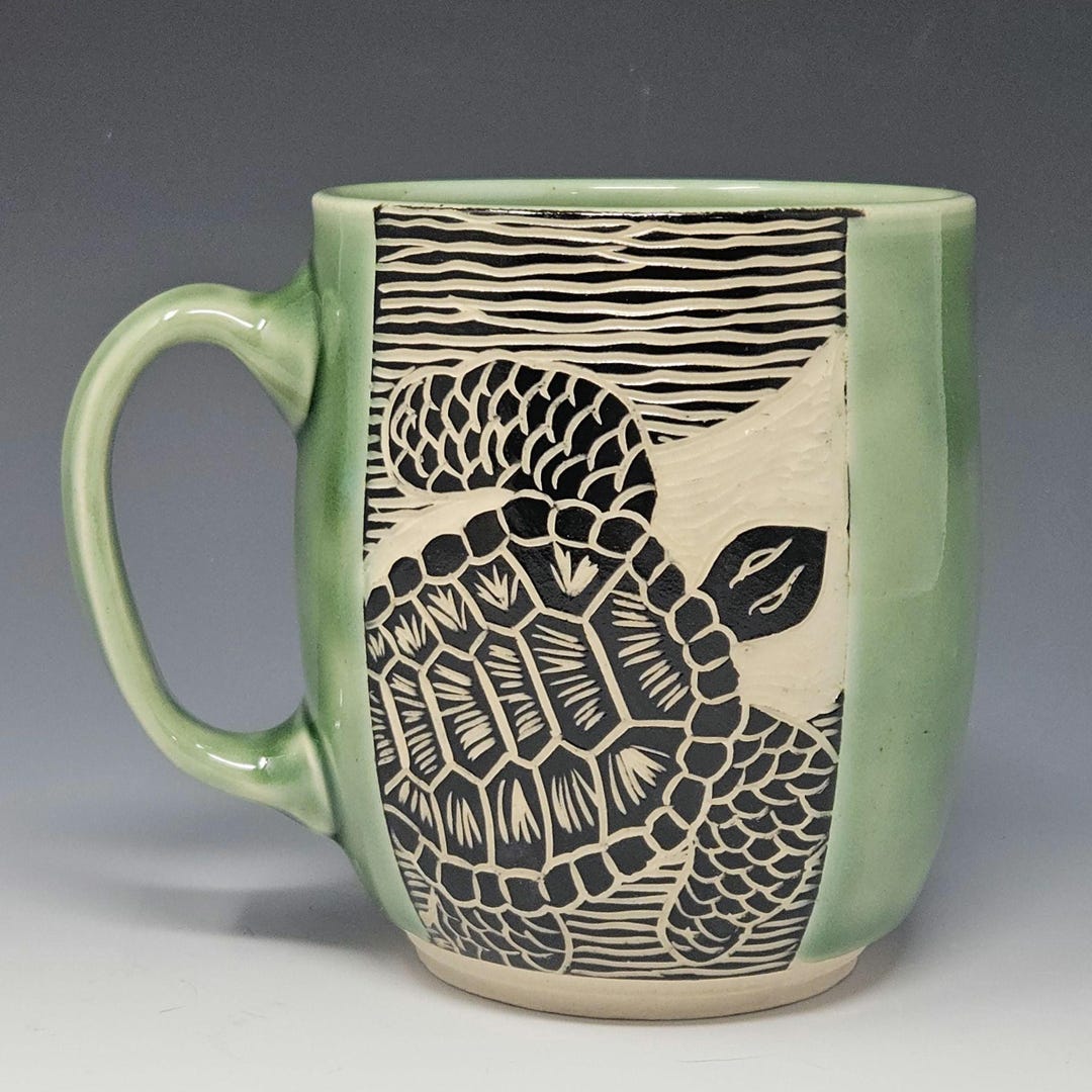 Handmade Sea Turtle Mug | Sea Turtle Tea Mug | Unique Turtle Coffee Cup ...