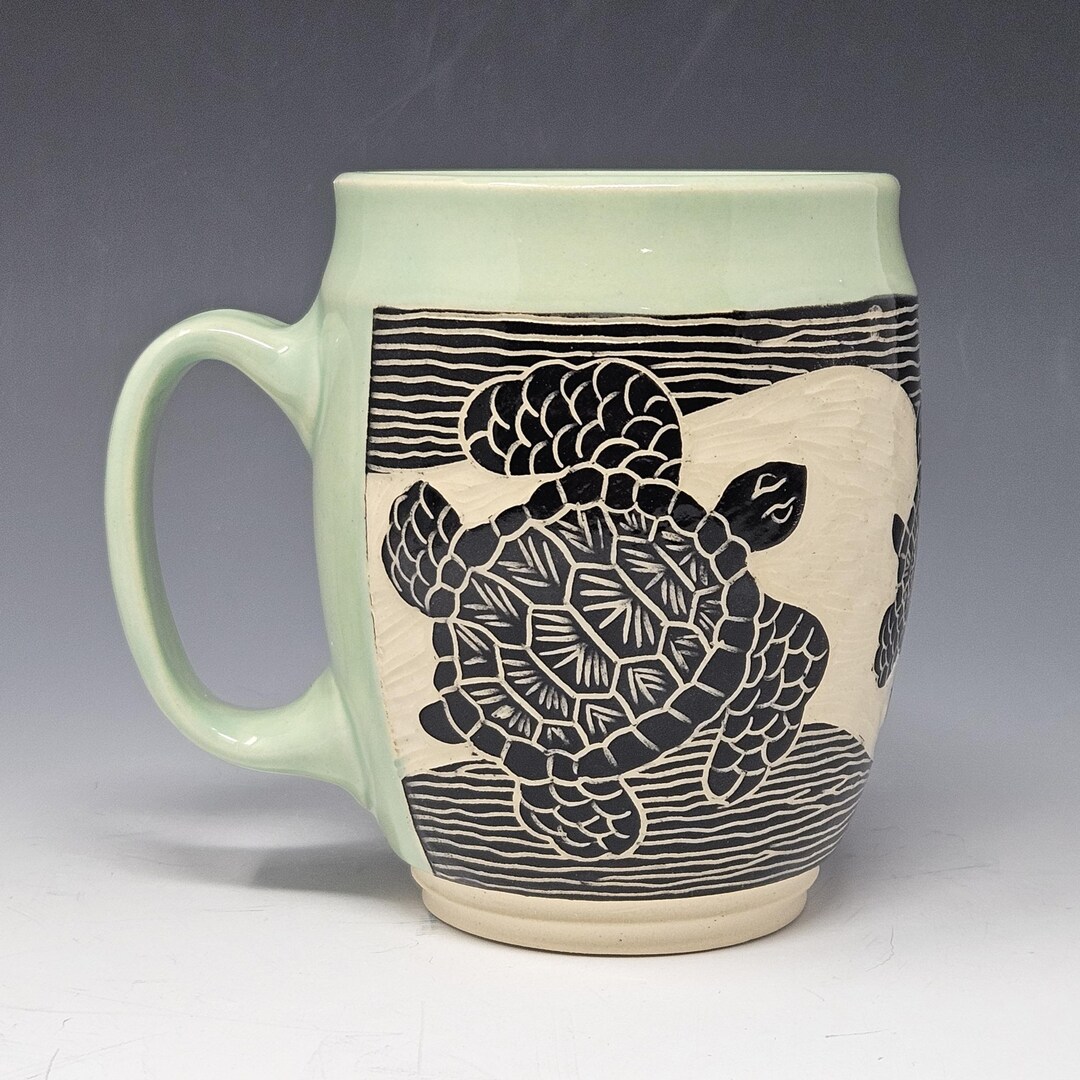 Handmade Sea Turtle Mug Sea Turtle Tea Mug Unique Turtle Coffee Cup ...