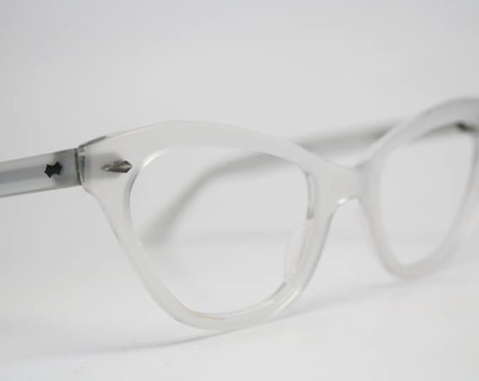 50s Vintage Pointed Cat Eye Glasses. Charismatic Bad Girl White ...