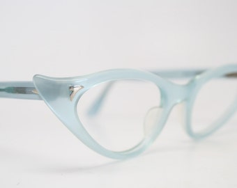Baby Blue Cat Eye Glasses Vintage Rhinestone Cateye Frames NOS - Etsy