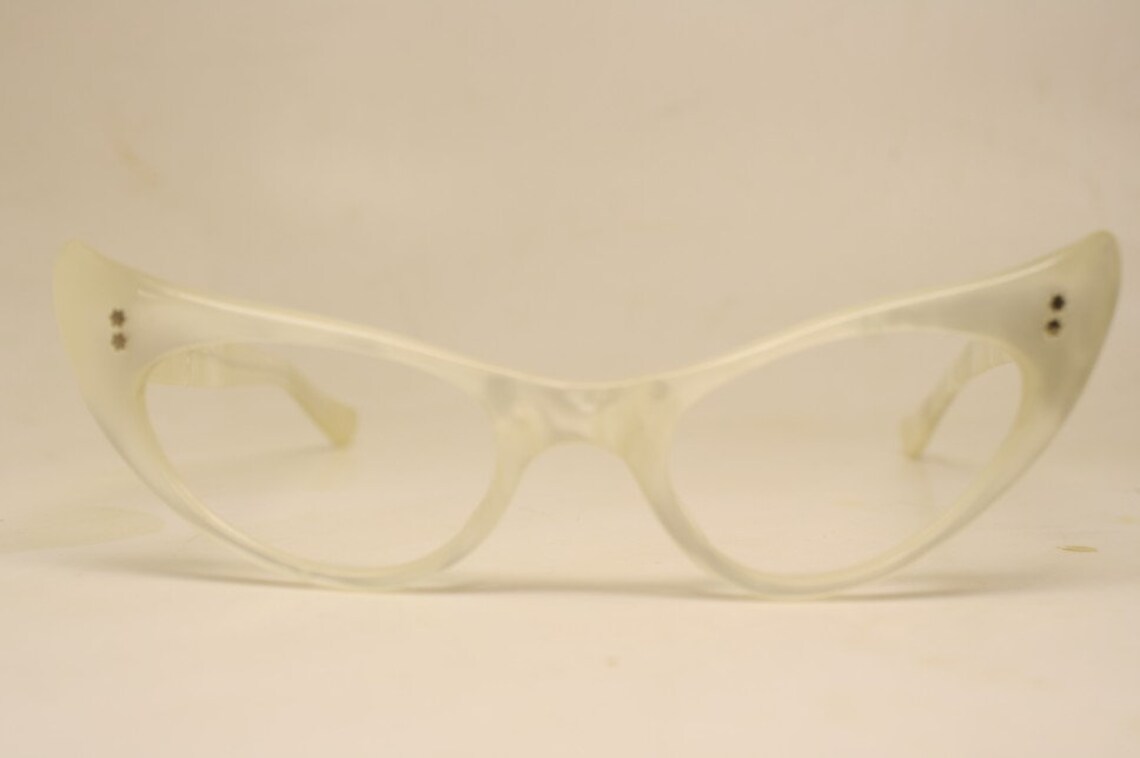 Cat Eye Glasses White Pointy Vintage Cateye Frames - Etsy