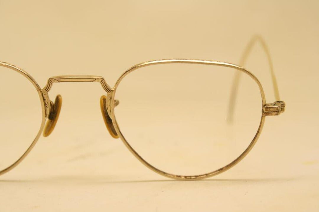 Vintage Frames Eyeglasses 1/10 12k Gold Filled Ful Vue 43X38MM Antique ...