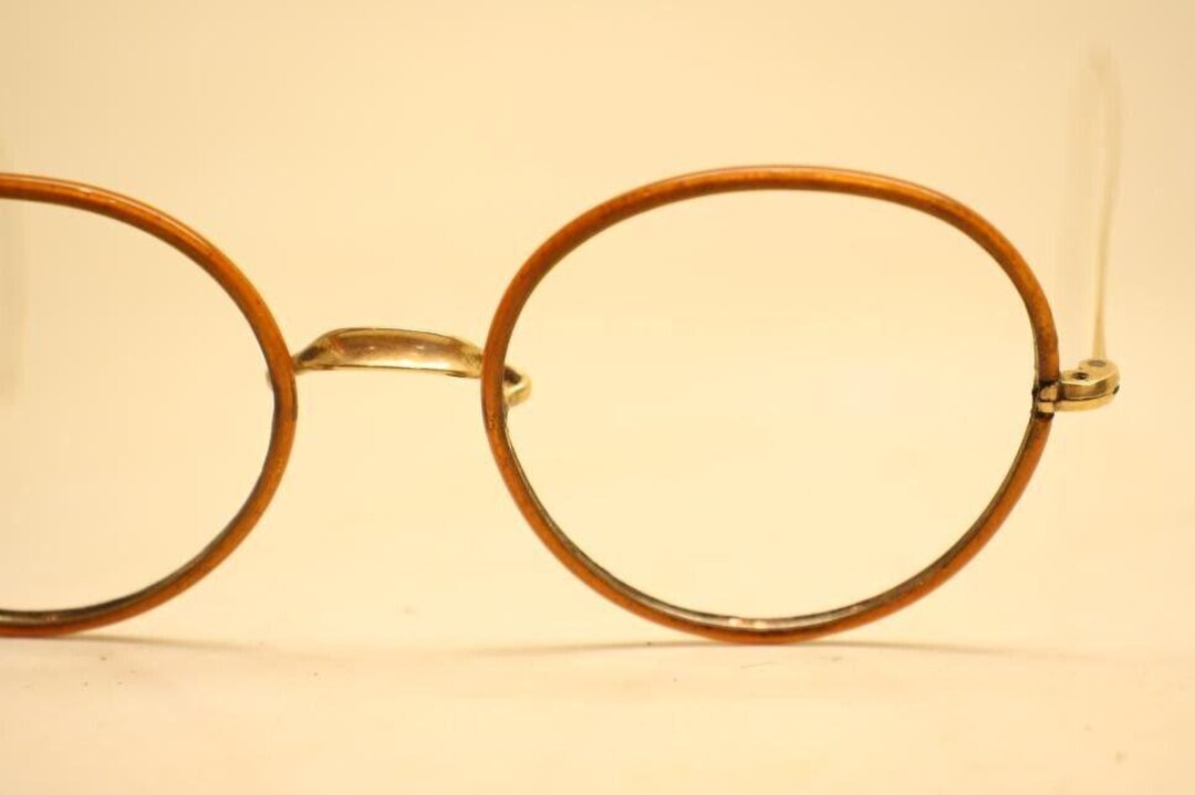 Antique Windsor Eyeglasses Gold Oval Brown Vintage Glasses 42x37mm - Etsy