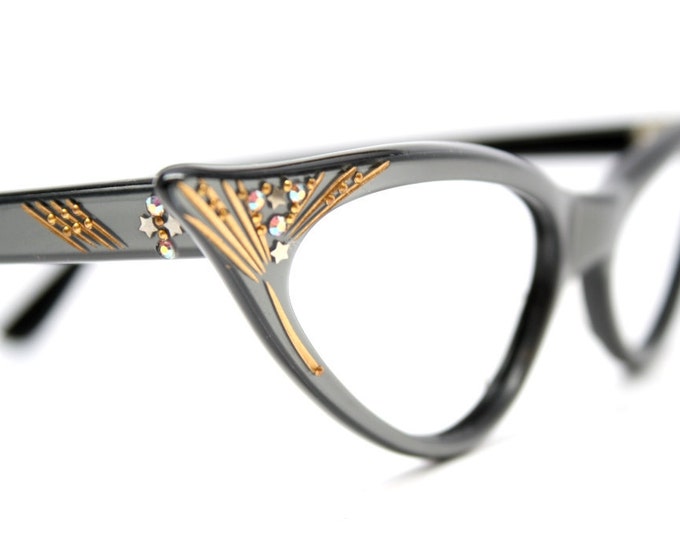 Cat Eye Glasses Vintage Rhinestone's Cat Eye Frames NOS - Etsy