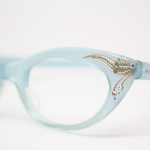 Rhinestone Cat Eye Glasses Vintage Cateye Frames 1950s Etsy