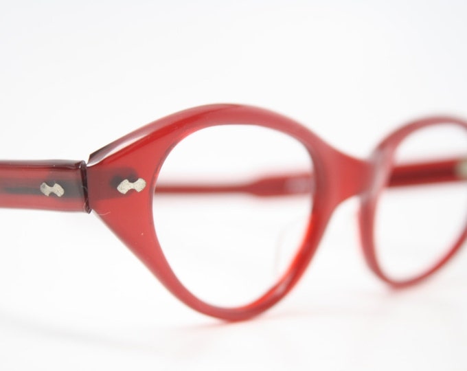 Beautiful Red Vintage Cat Eye Glasses Retro - Etsy