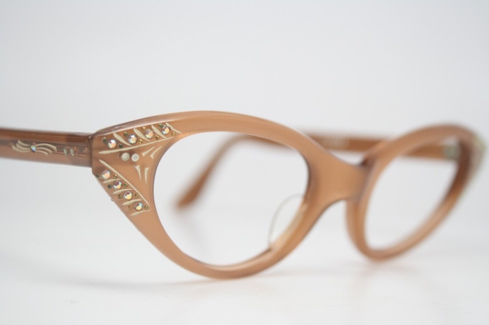 Rust Rhinestone Cat Eye Glasses Rhinestone Cateye Frames - Etsy
