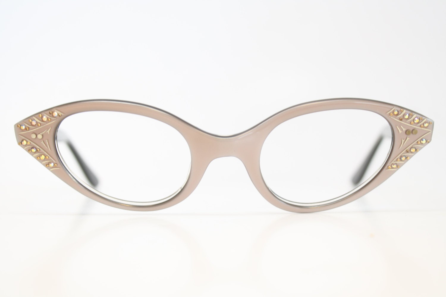 Mink Black Rhinestone Cat Eye Glasses Vintage Cateye Frames Etsy