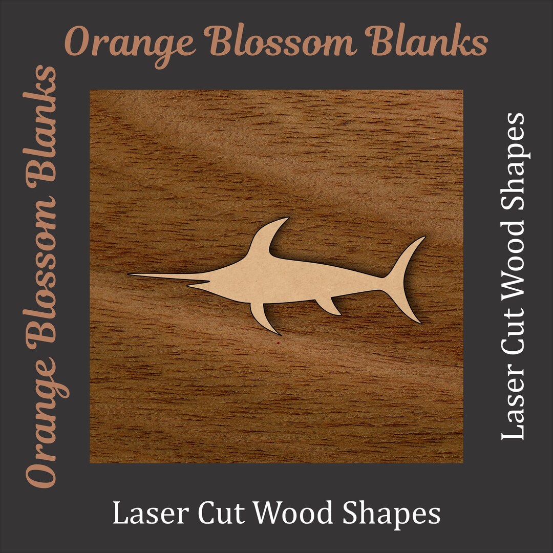Swordfish Shape (9"-12") Laser Cut MDF Craft Blank, DIY Fishing Decor ...