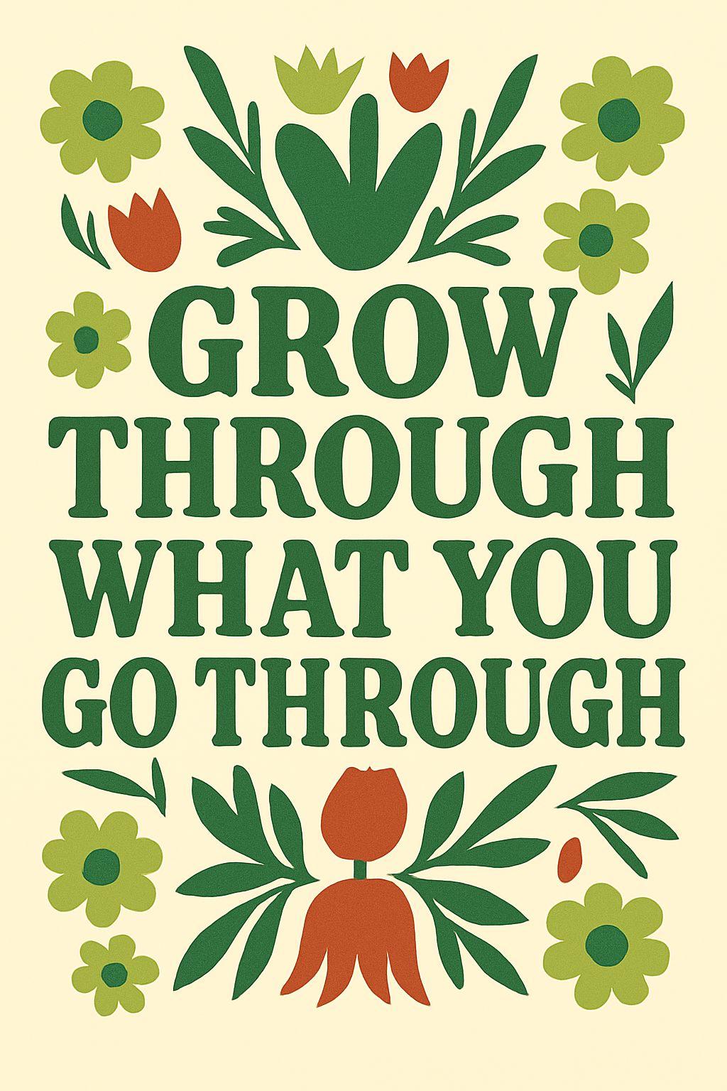Grow Through What You Go Through Printable | Inspirational Quote Wall ...