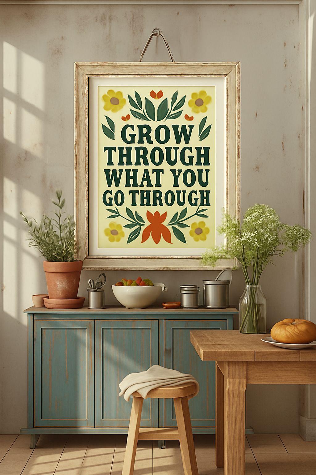 Grow Through What You Go Through Printable | Inspirational Quote Wall ...