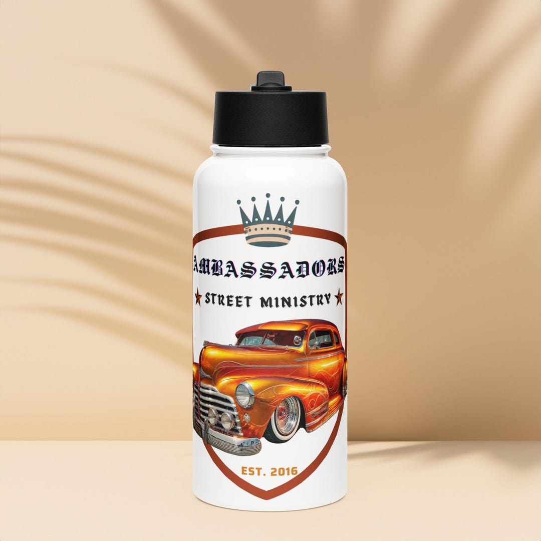 Orange Bomba - Stainless Steel Water Bottle With a Straw Lid - Etsy