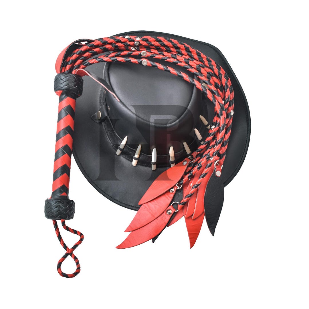 Handmade Leather Cat O Nine Tails Whip – 9 Braided Falls, Real Bull ...