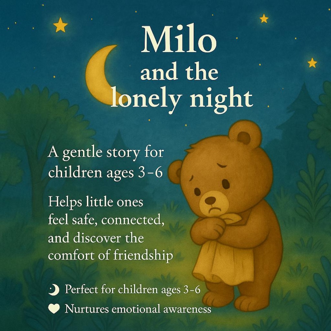 Milo and the Lonely Night, Bedtime Story for Kids, Printable PDF ...