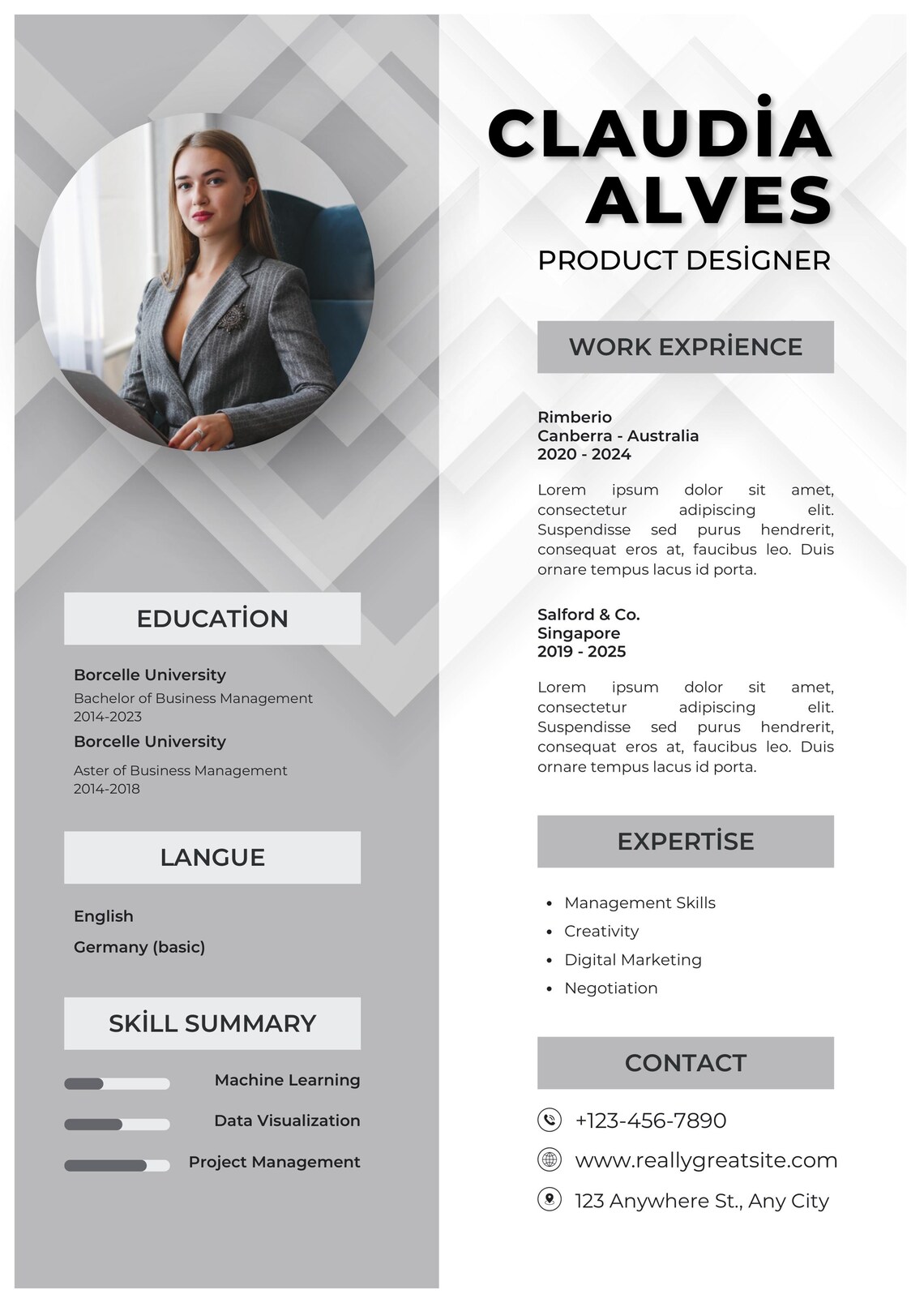 Modern Product Designer CV Template – Editable Resume for Canva ...