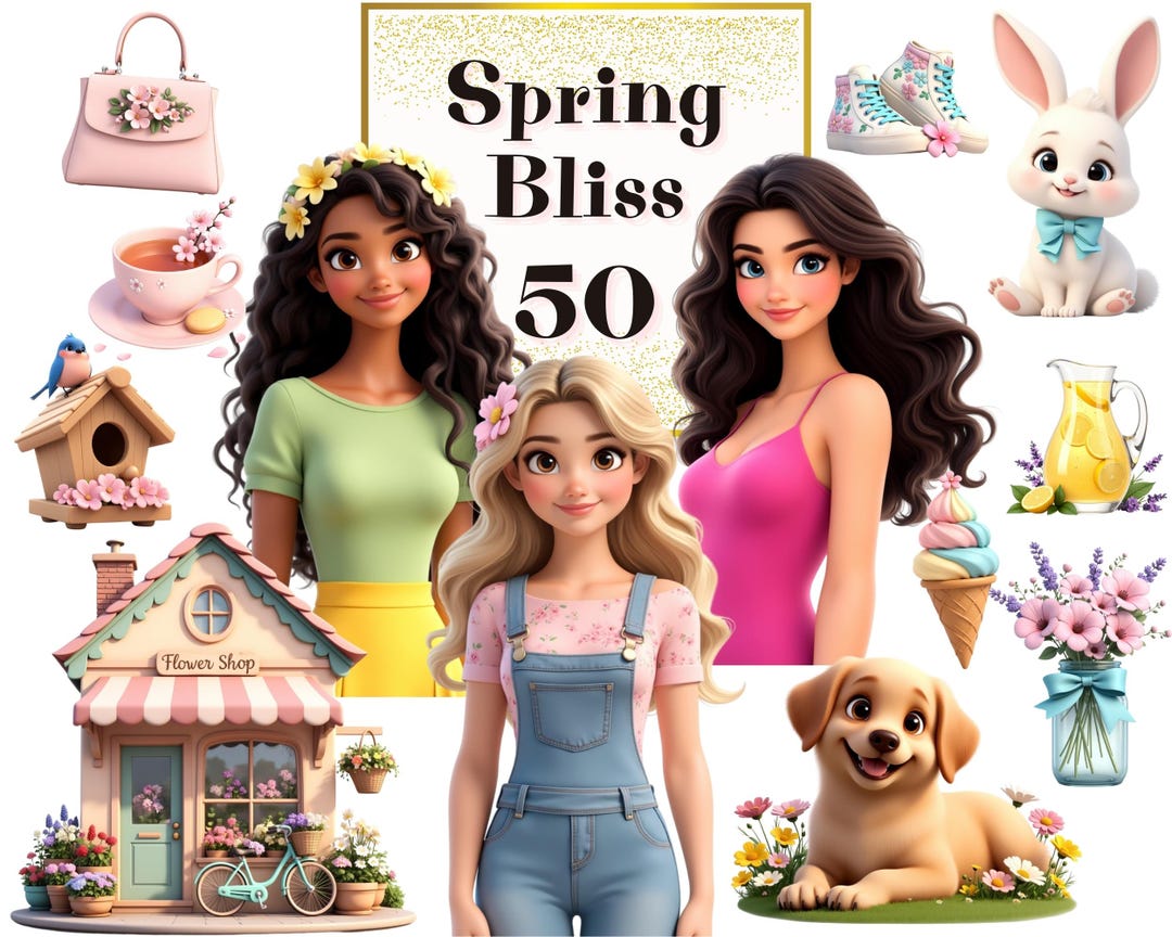 Spring Clipart, Pastel Spring, Springtime, Sweets, Spring Garden, Cozy ...