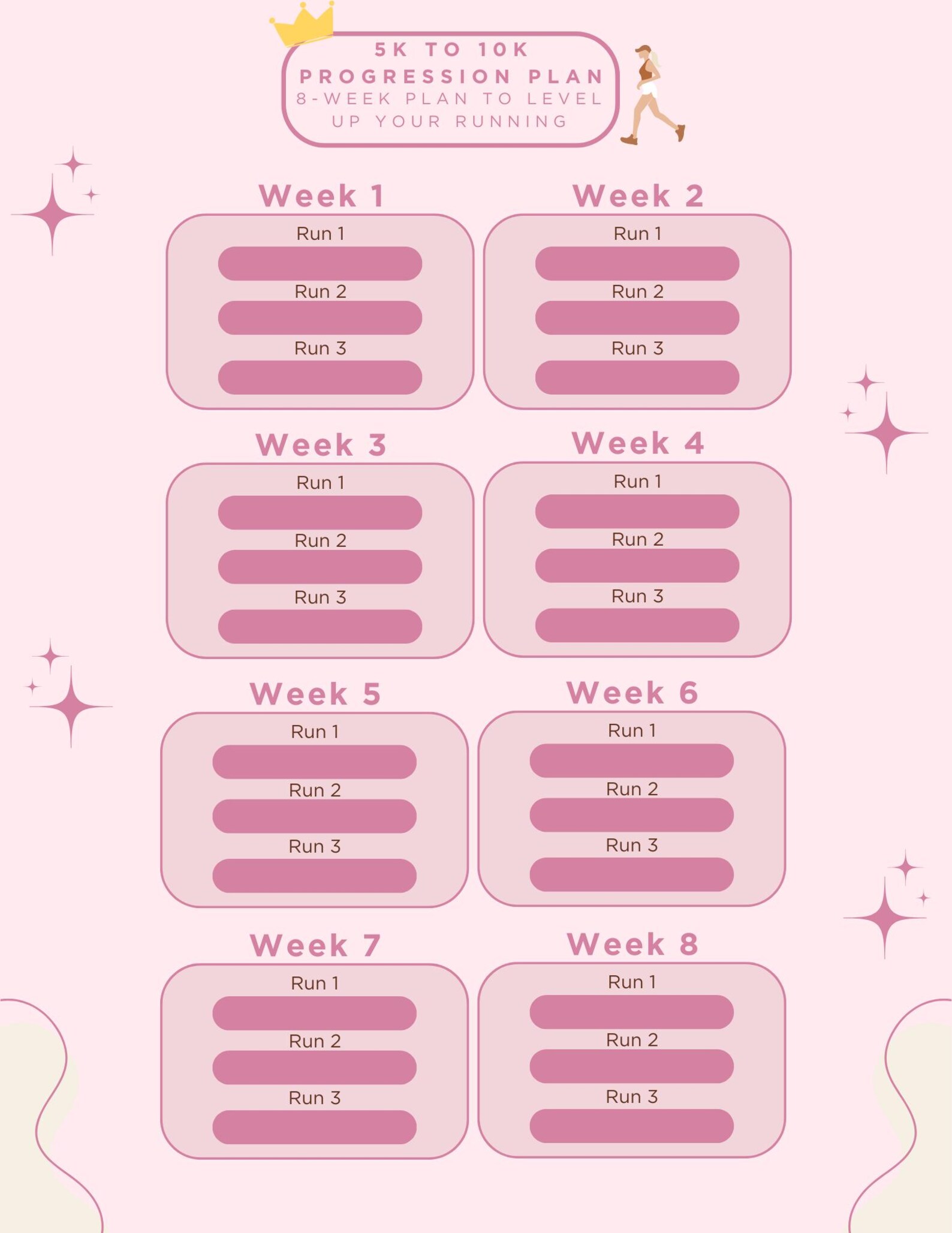 Couch to 5K | 8-week Training Plan | Beginner Running Plan | Printable ...