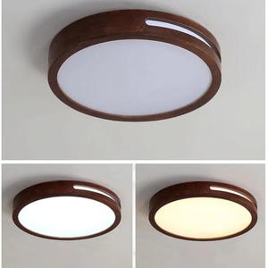 Minimalist Wooden LED Ceiling Lamp, Ultra-thin Modern Flush Mount Light ...