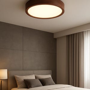 Minimalist Wooden LED Ceiling Lamp, Ultra-thin Modern Flush Mount Light ...
